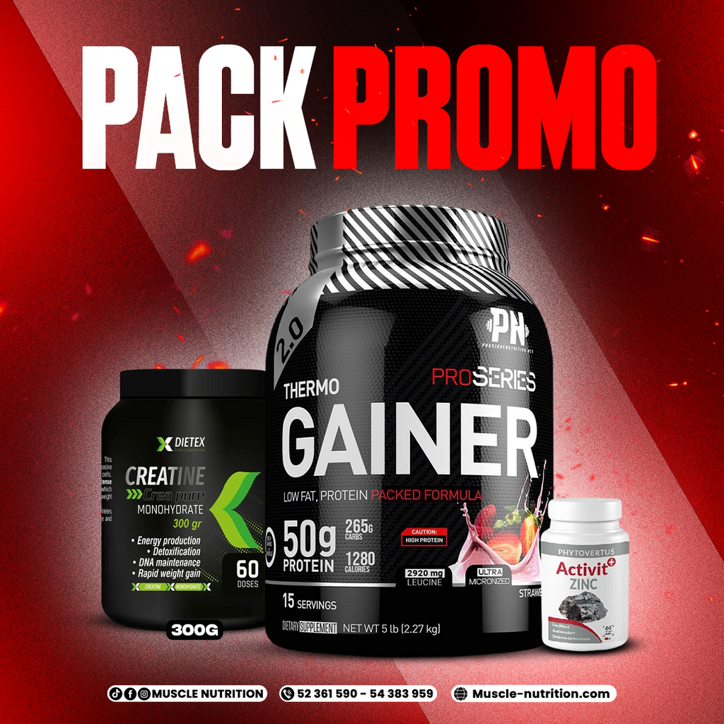 Thermo Gainer 2.72kg + Créatine Monohydrate Dietex 300g + Zinc 30 Caps